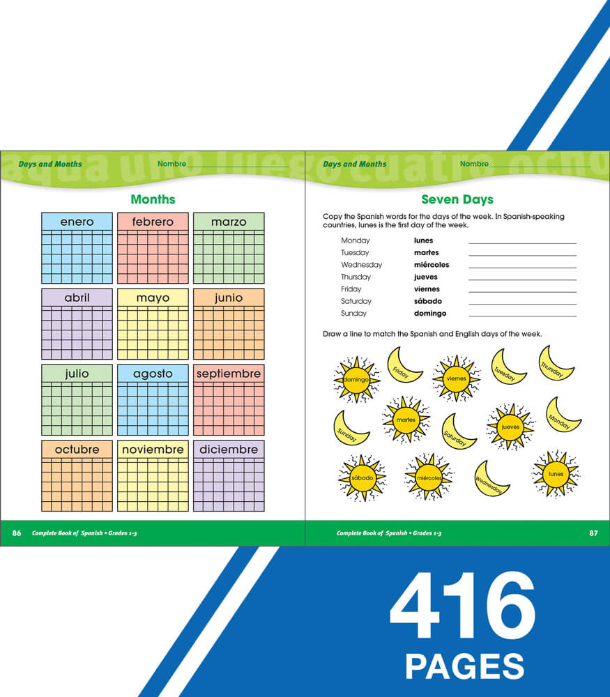 Grade 1-3 The Complete Book of Spanish Workbook Paperback
