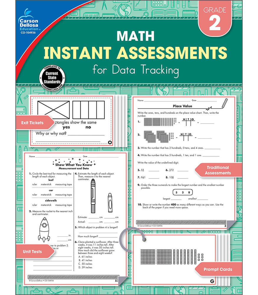 Math Instant Assessments for Data Tracking Resource Book Grade 2 eBook