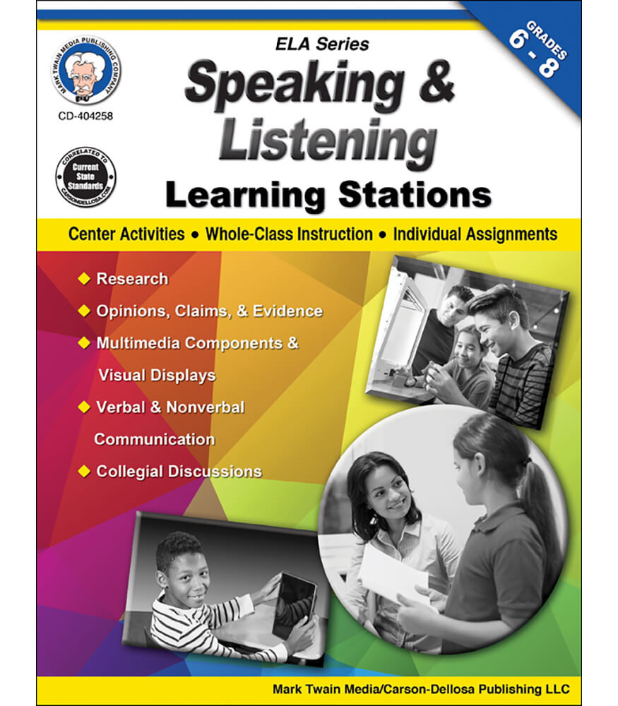 Grade 6-8 Speaking and Listening Learning Stations Resource Book eBook ...