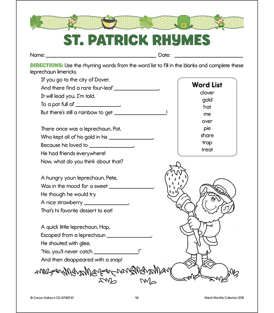 March Monthly Printable Collection Grade 1