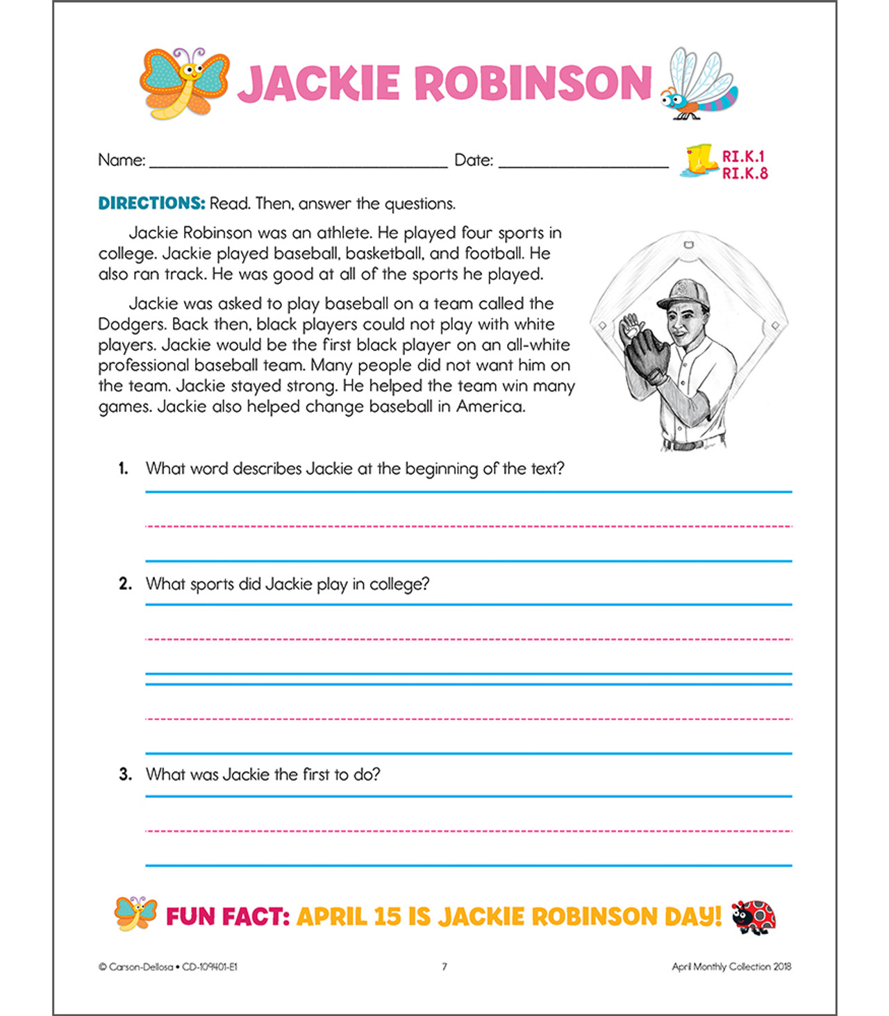 April Monthly Printable Collection Grade K