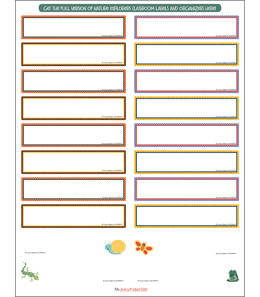 Nature Explorers Printable Labels & Organizers
