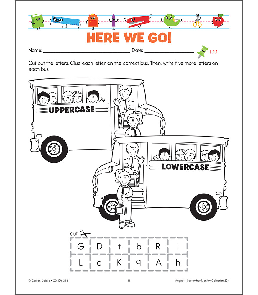 August & September Monthly Printable Collection Grade 1