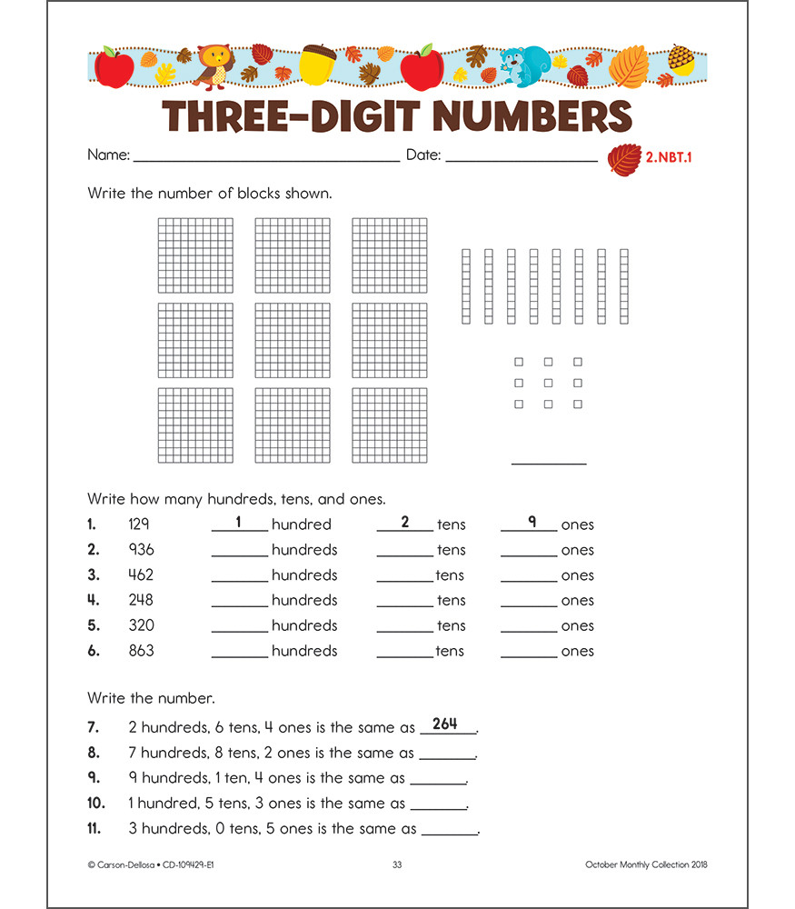 October Monthly Printable Collection Grade 2