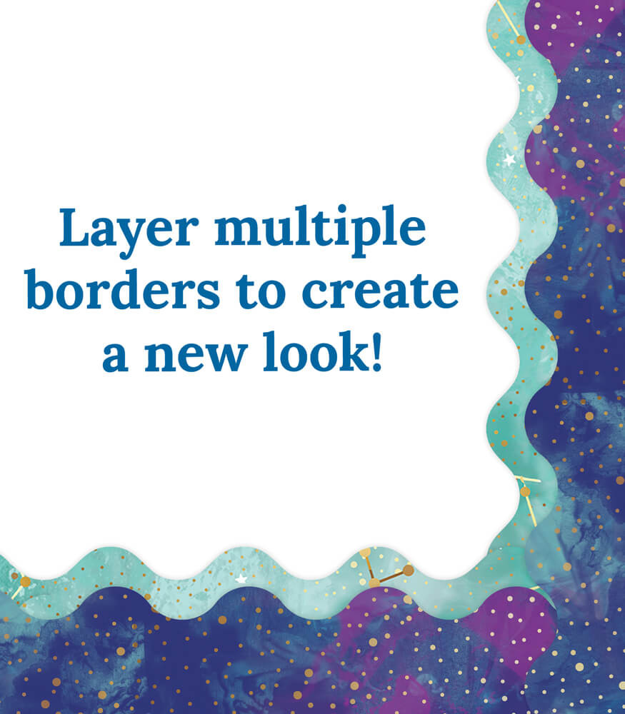 Galaxy Scalloped Bulletin Board Borders 39'