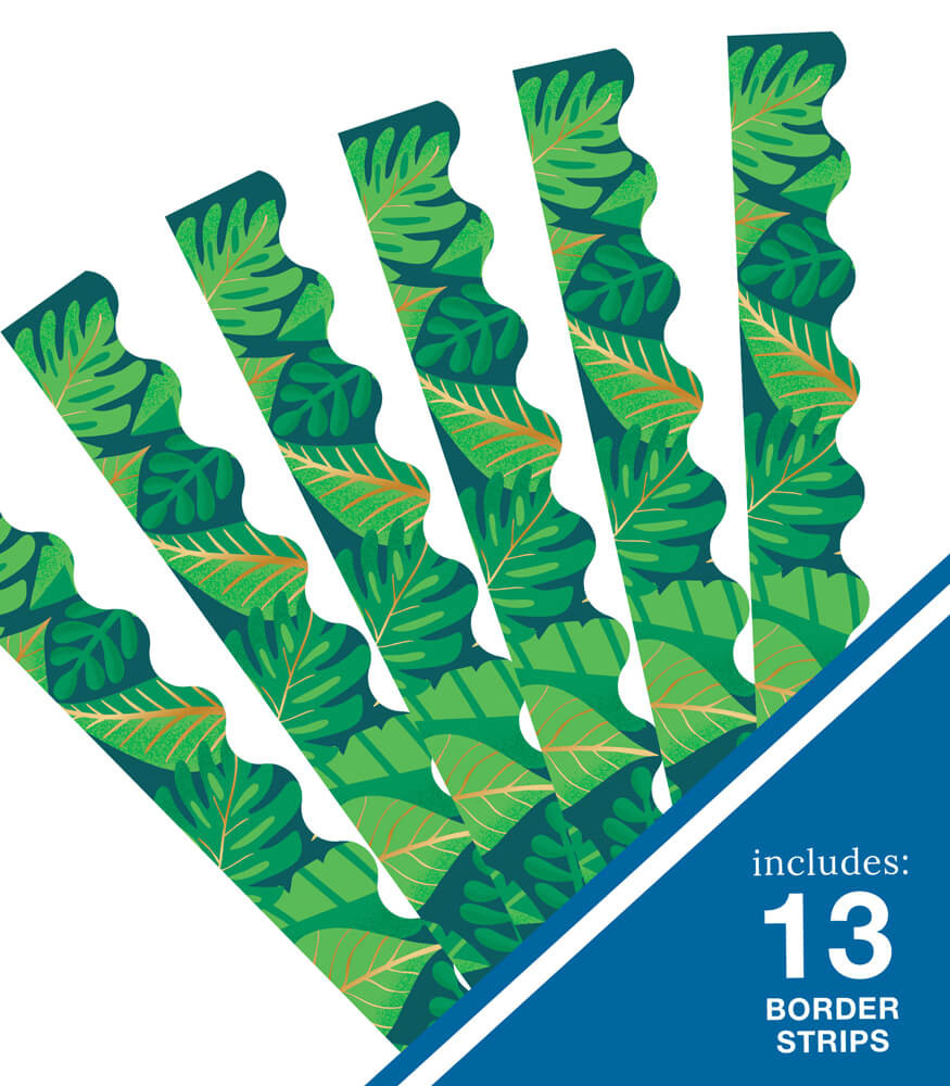 Tropical Leaves Scalloped Bulletin Board Borders 39'