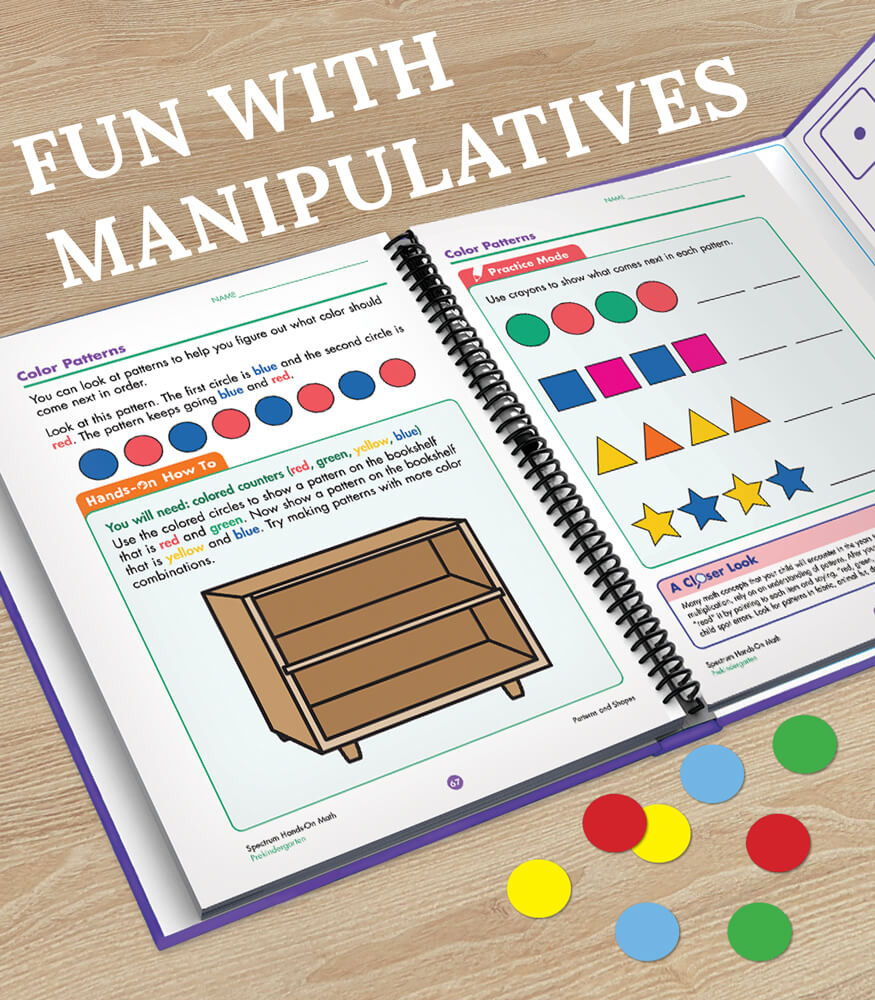 Grade PK-K Spectrum Hands-On Math Workbook Paperback