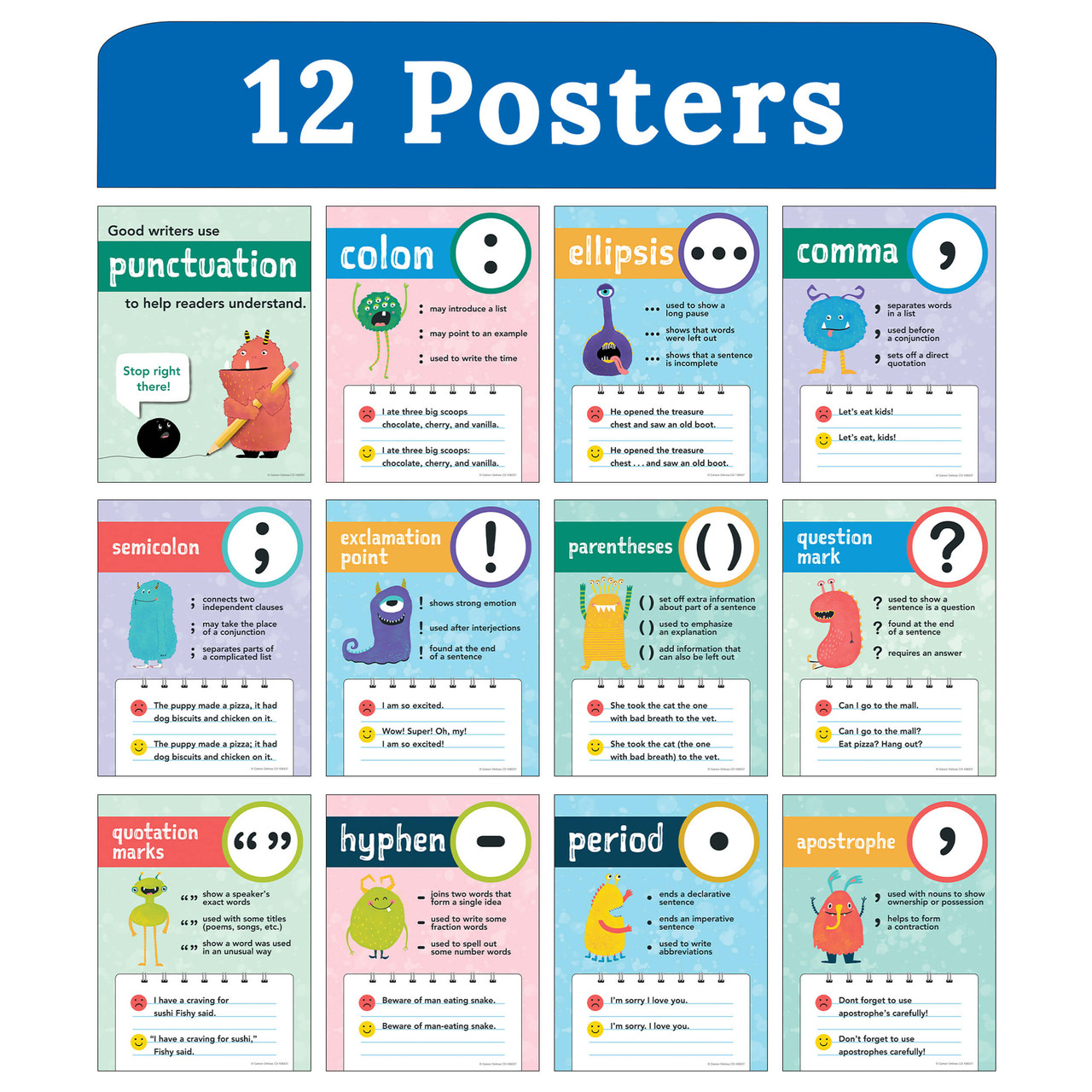 Grade 1-5 Mini Posters: Punctuation Poster Set
