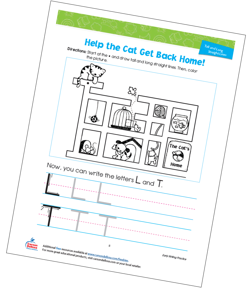 Help The Cat Get Back Home Free Activity | Carson Dellosa