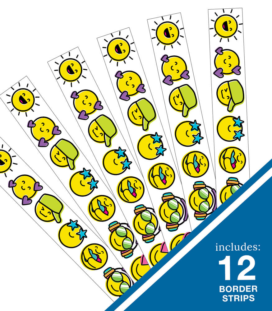 Smiley Faces Straight Bulletin Board Borders 36'
