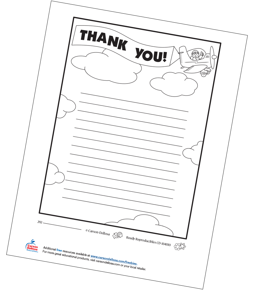 Thank You Letter Free Printable | Carson Dellosa