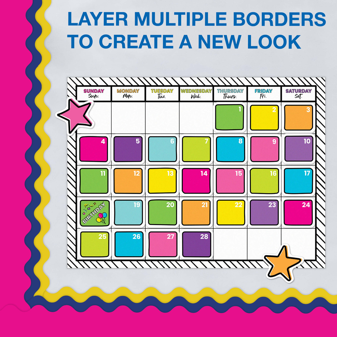 65' Hot Pink Rolled Scalloped Bulletin Board Borders