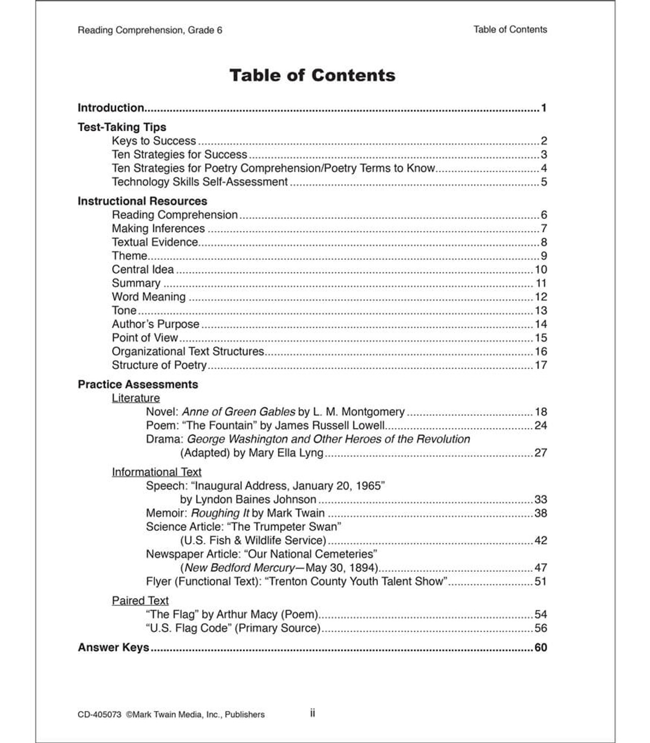 Grade 6 Reading Comprehension Resource Book Paperback