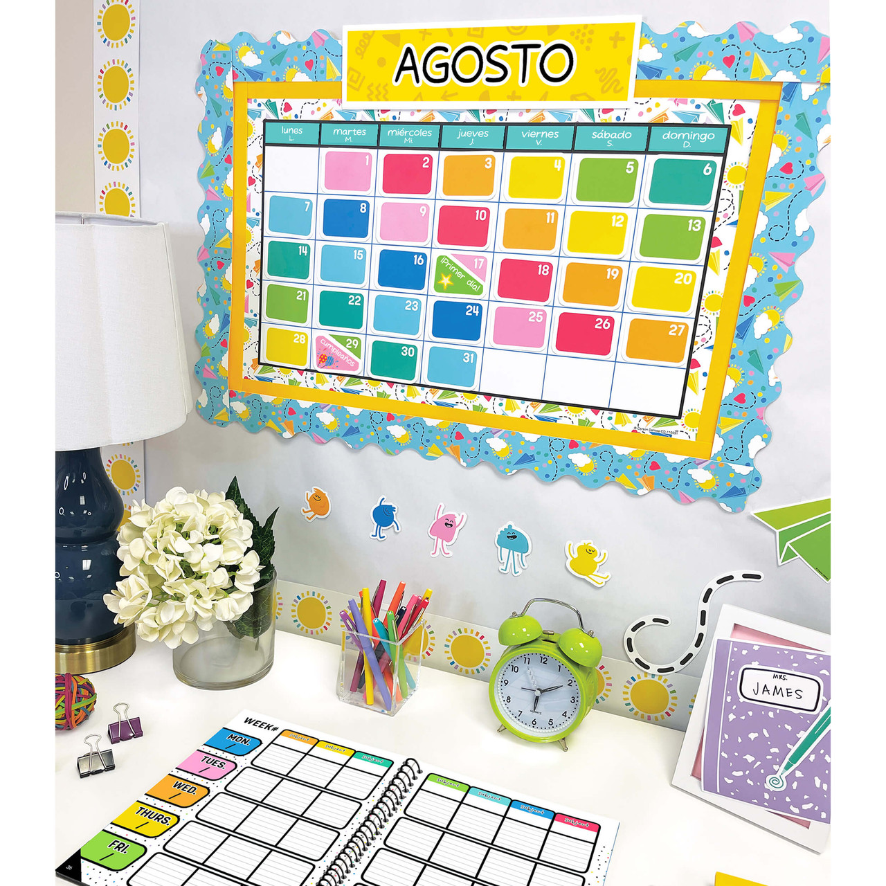 Happy Place Spanish Calendar Bulletin Board Set Spanish
