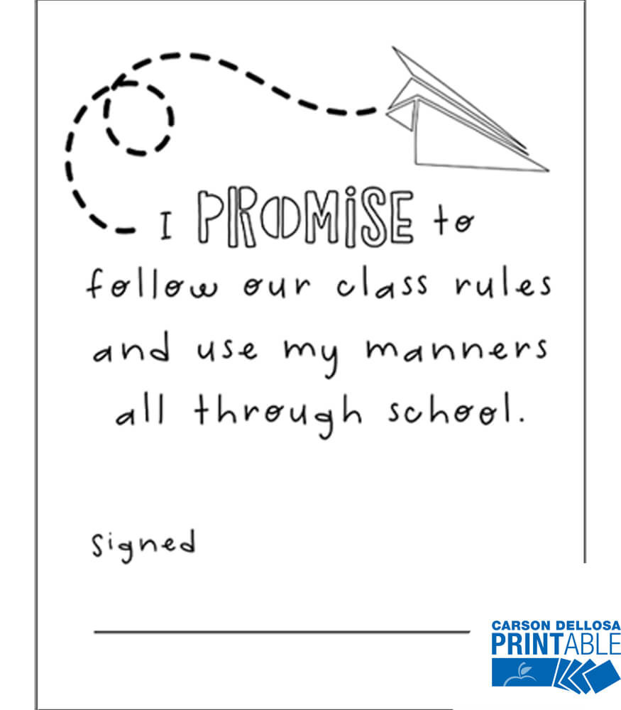 Happy Place Class Rules Coloring Printable Collection Grade PK-5