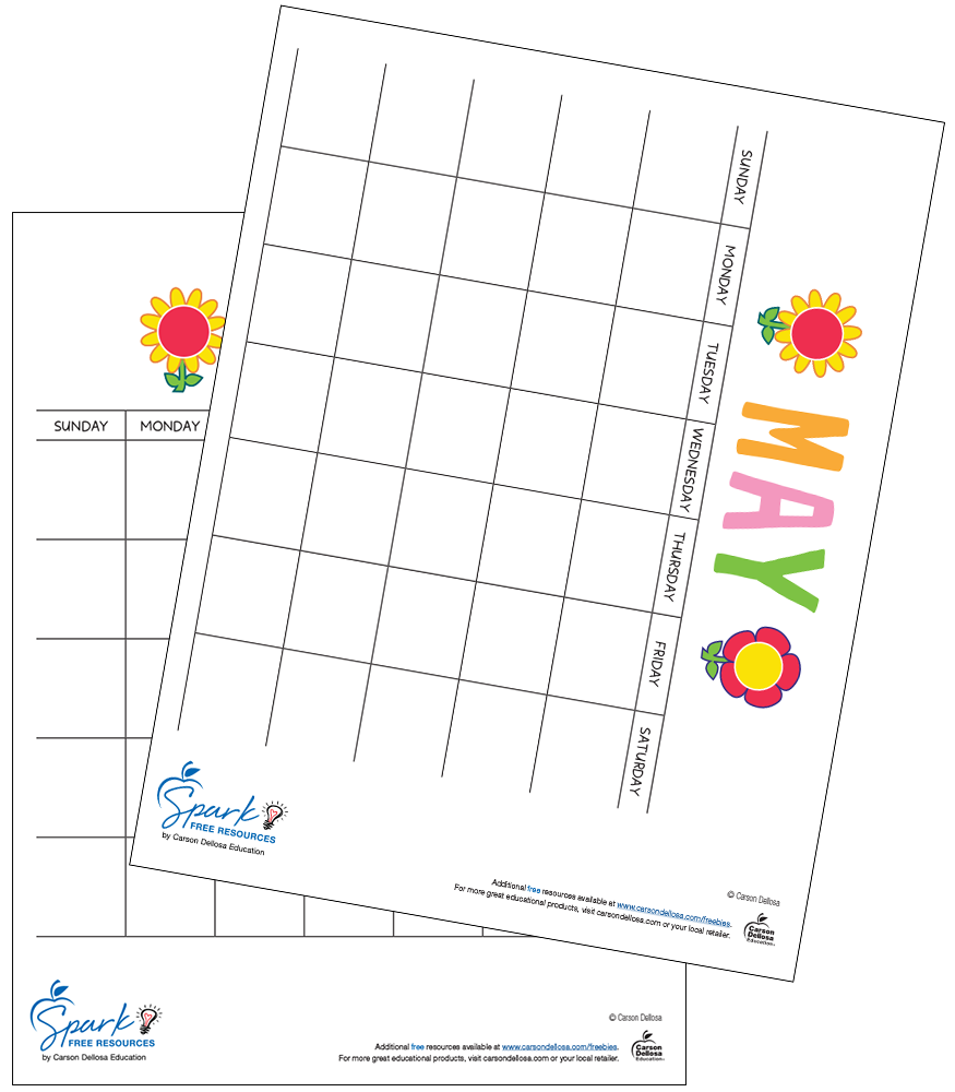 May Editable Calendar - PDF & Google Classroom - Landscape & Portrait ...