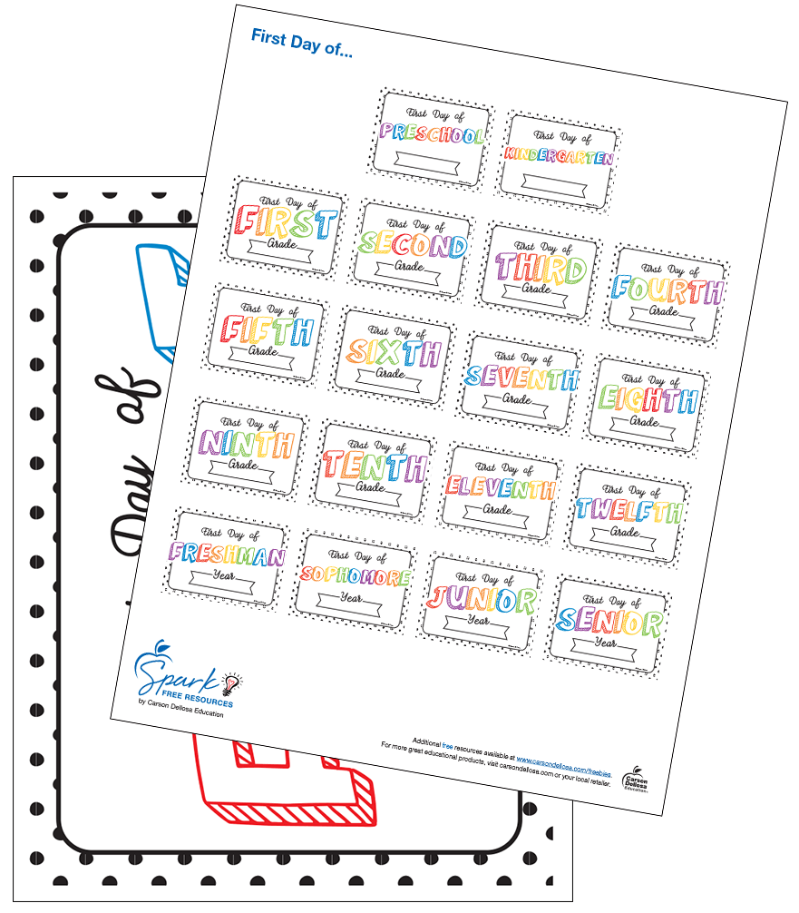 First Day of... Free Printable Sign | Carson Dellosa