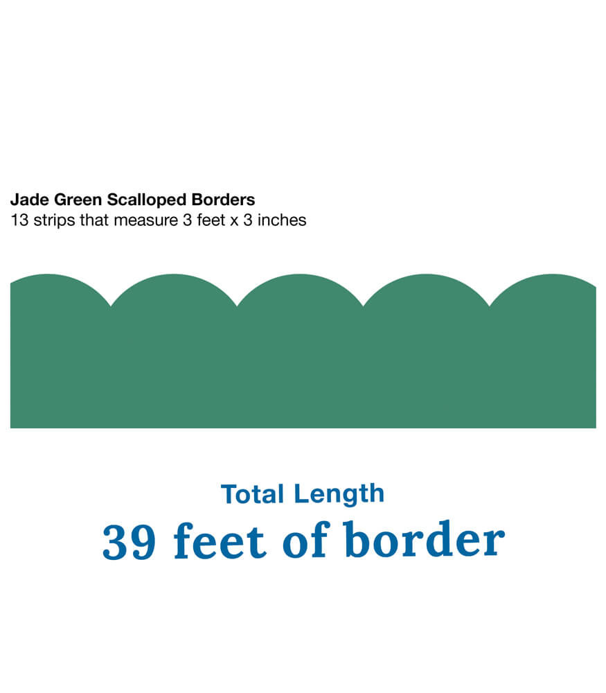 Jade Green Scalloped Bulletin Board Borders