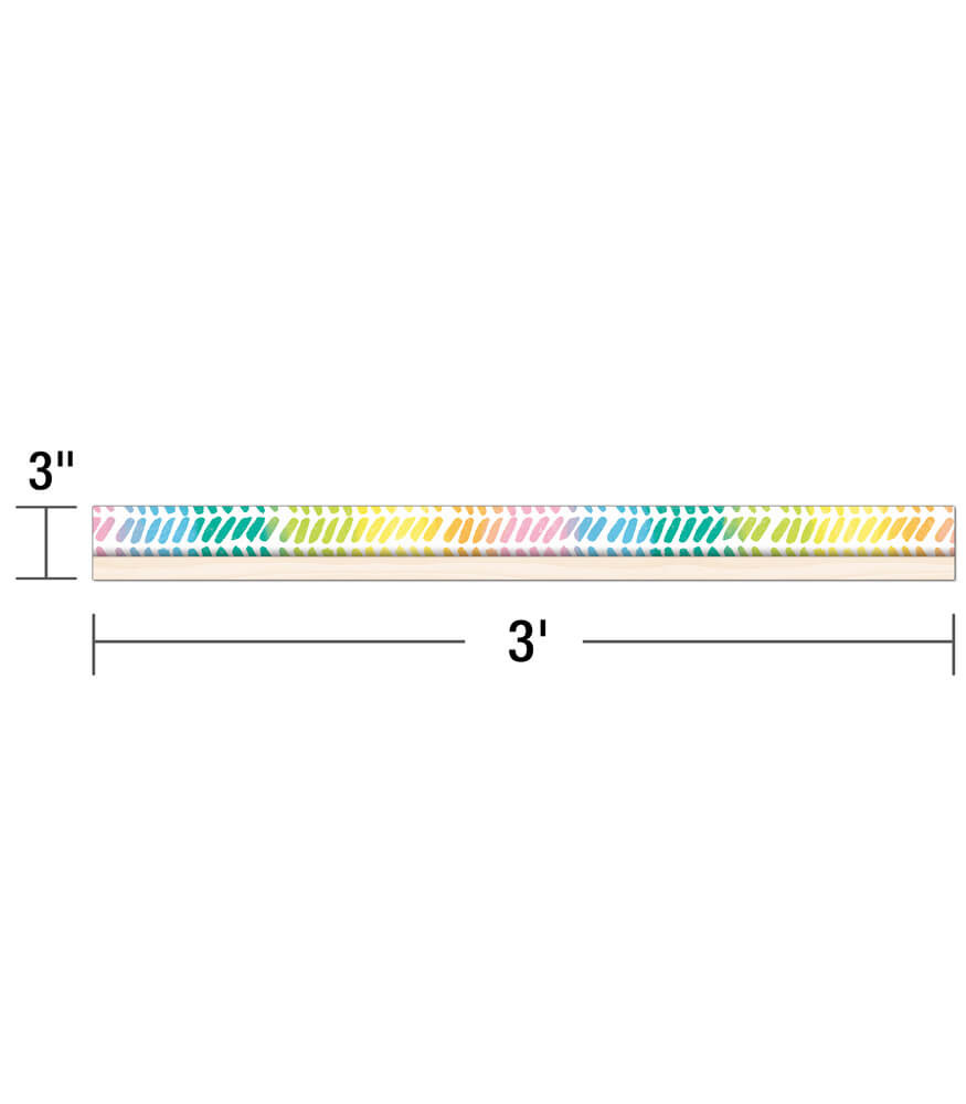 Watercolor Chevron Straight Bulletin Board Borders 36'