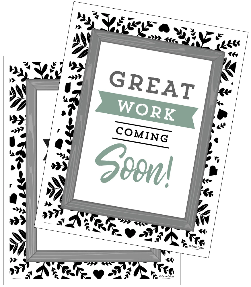 Farmhouse Great Work Coming Soon Free Classroom Décor | Carson Dellosa