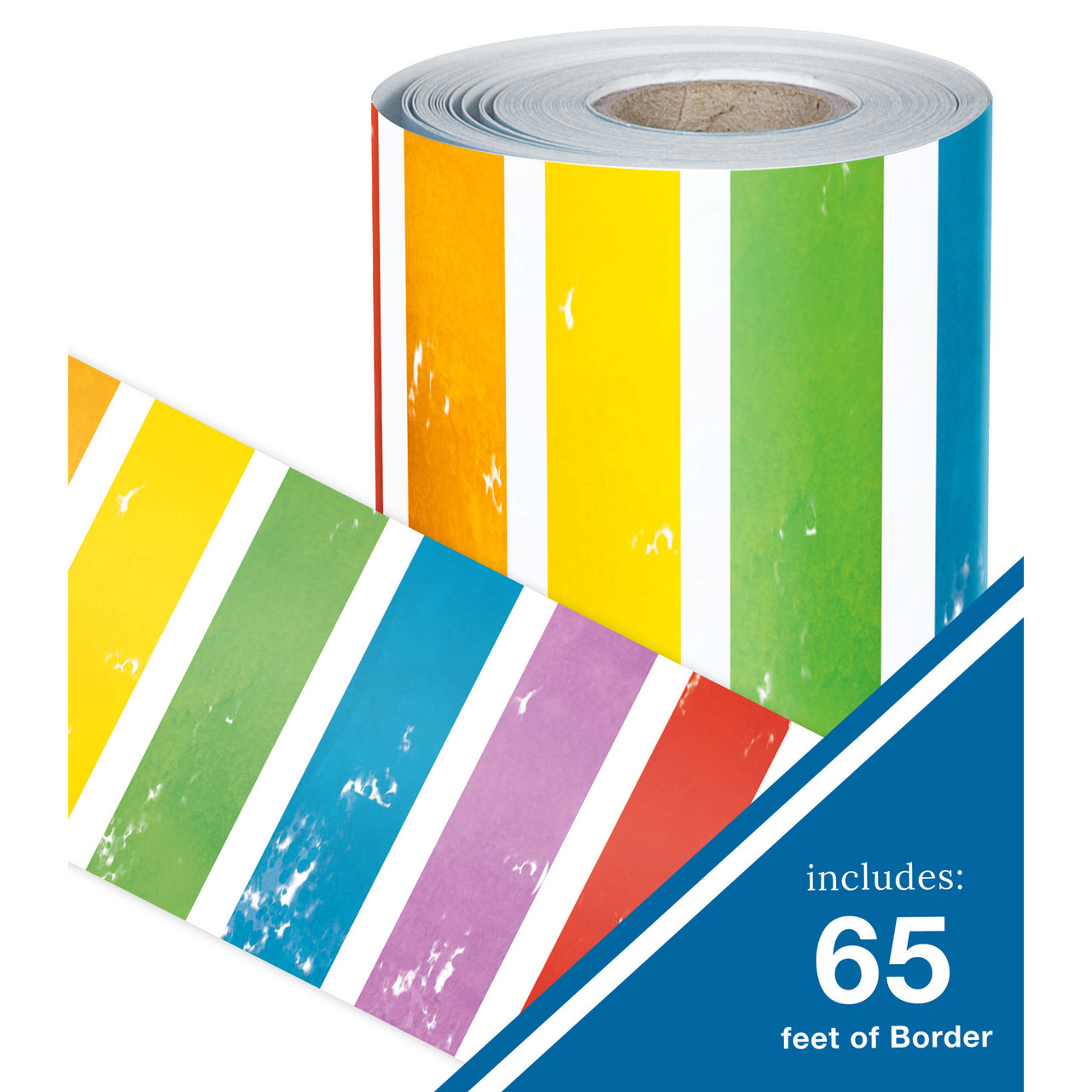 65' All Are Neighbors Stripes Rolled Straight Bulletin Board Borders 65'
