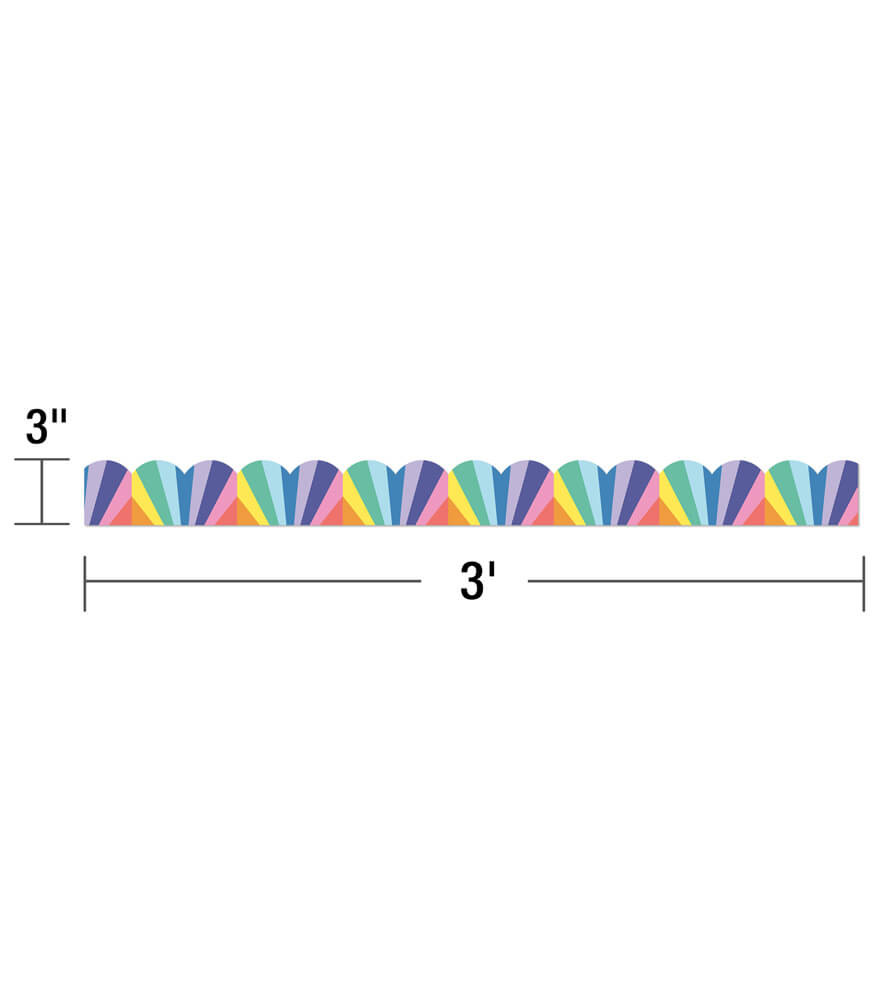 Rainbow Burst Scalloped Bulletin Board Borders 39'