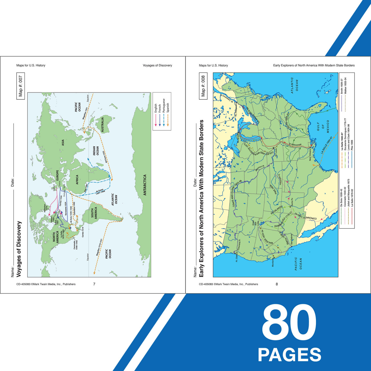 Grade 6-12 Maps for U.S. History Workbook Paperback