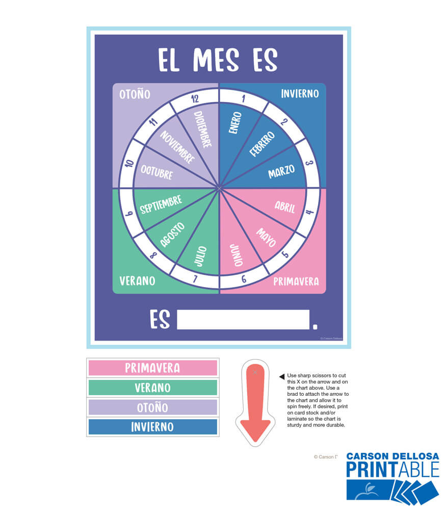 We Stick Together Spanish Calendar Companion Printable Bulletin Board Set