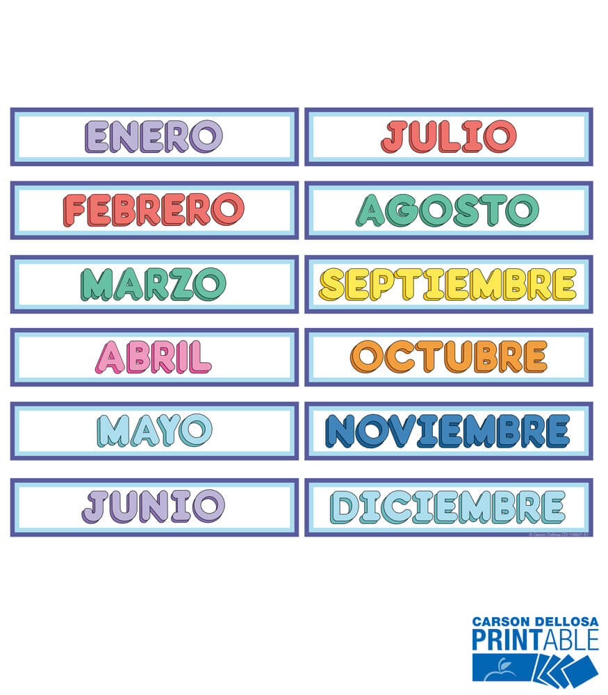 We Stick Together Spanish Calendar Companion Printable Bulletin Board Set