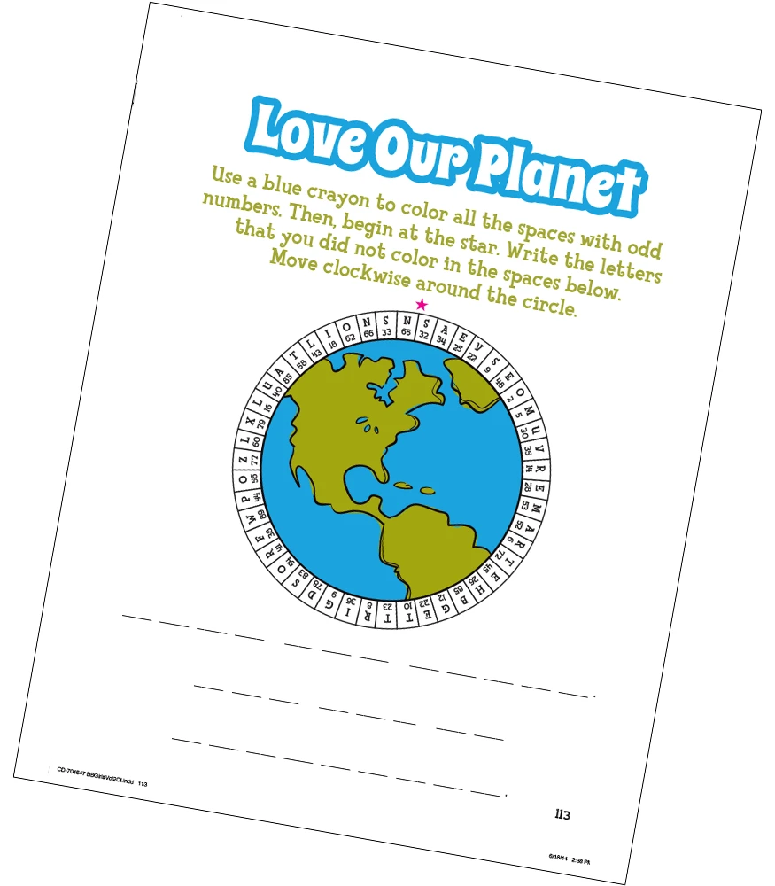 Love Our Planet Earth Day Secret Code Free Printable | Carson Dellosa