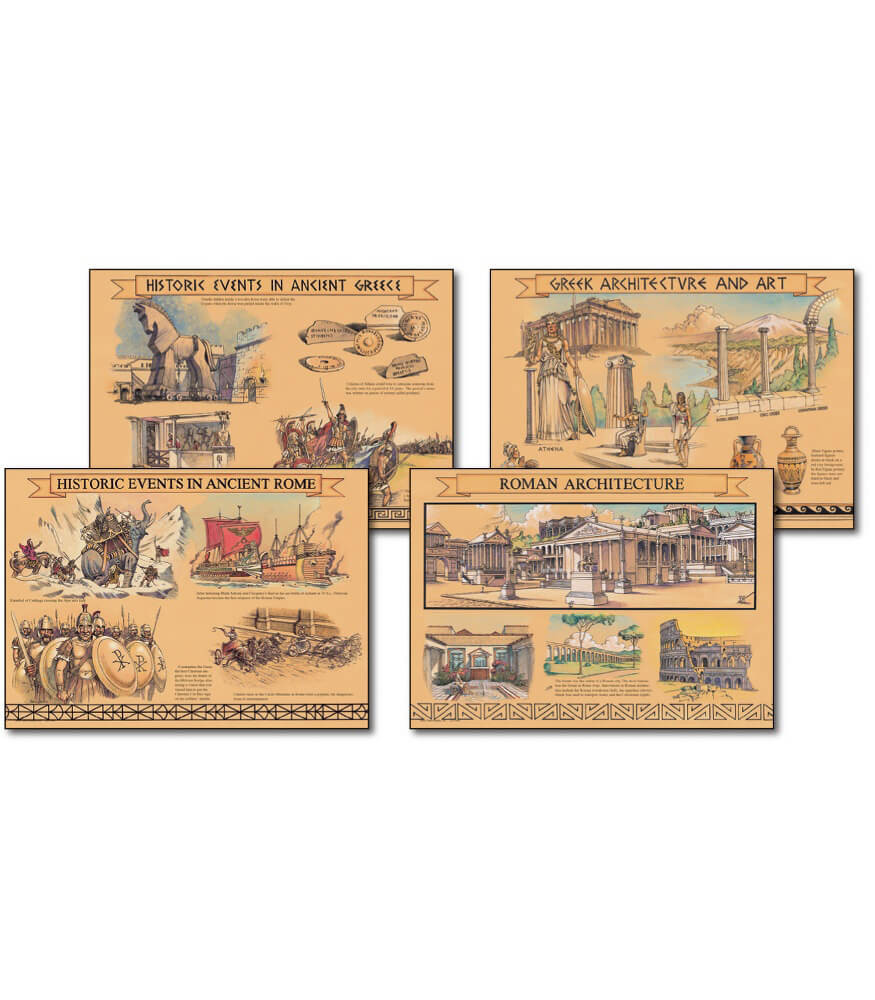 Grade 4-8 Greek and Roman Civilization Chart Set