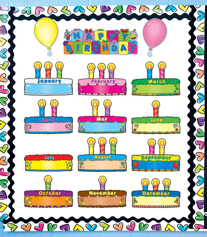 Birthday Cakes Mini Bulletin Board Set