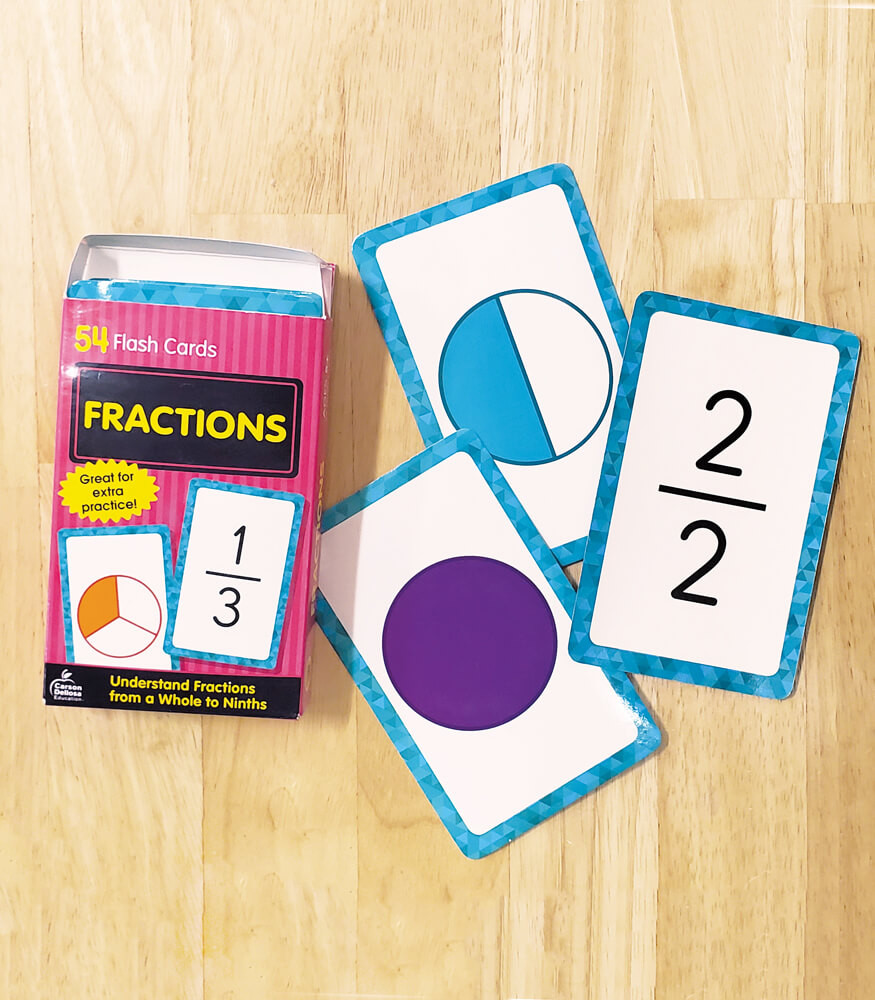 Grade 3-5 Fractions Flash Cards