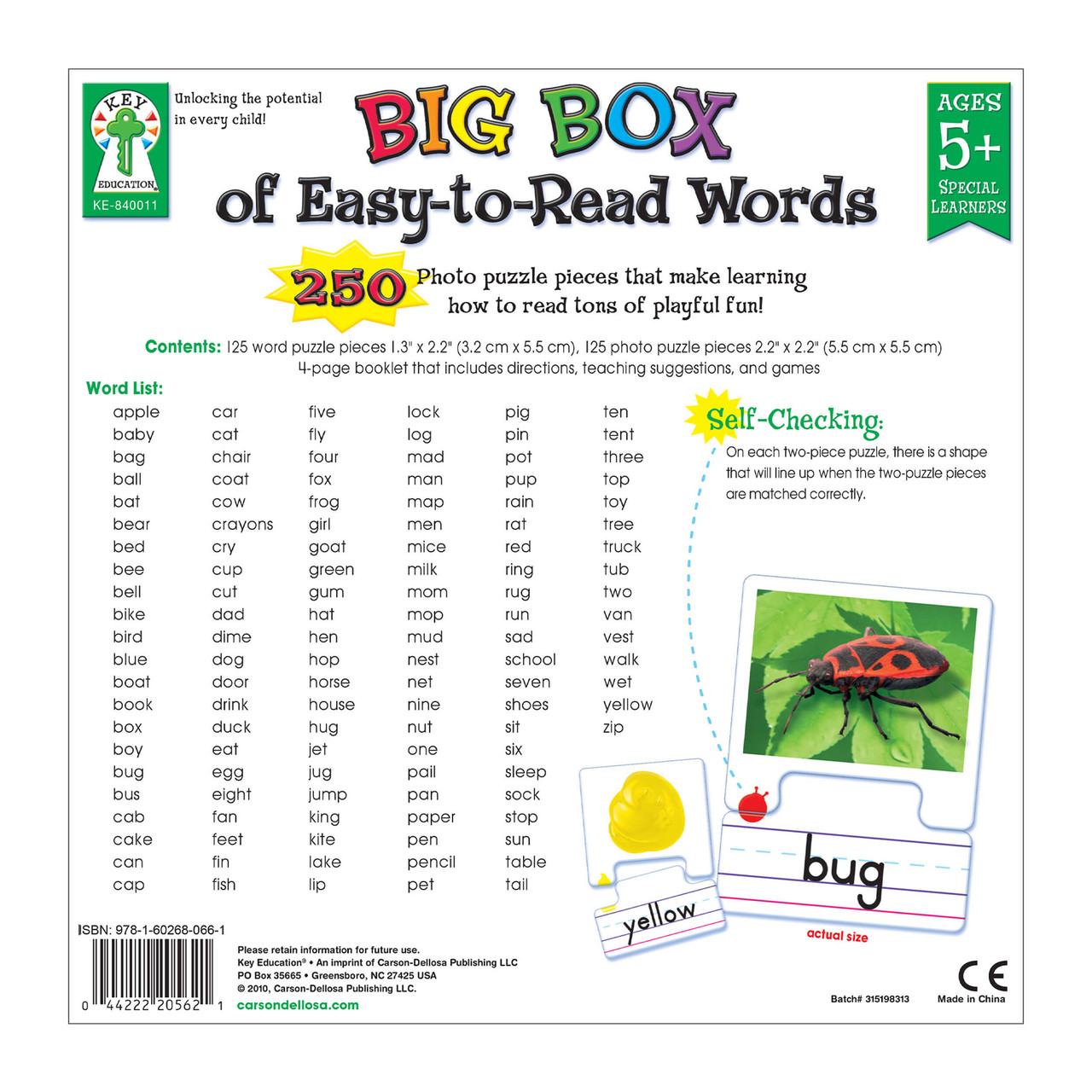 Grade K-2 Big Box of Easy-to-Read Words Puzzle