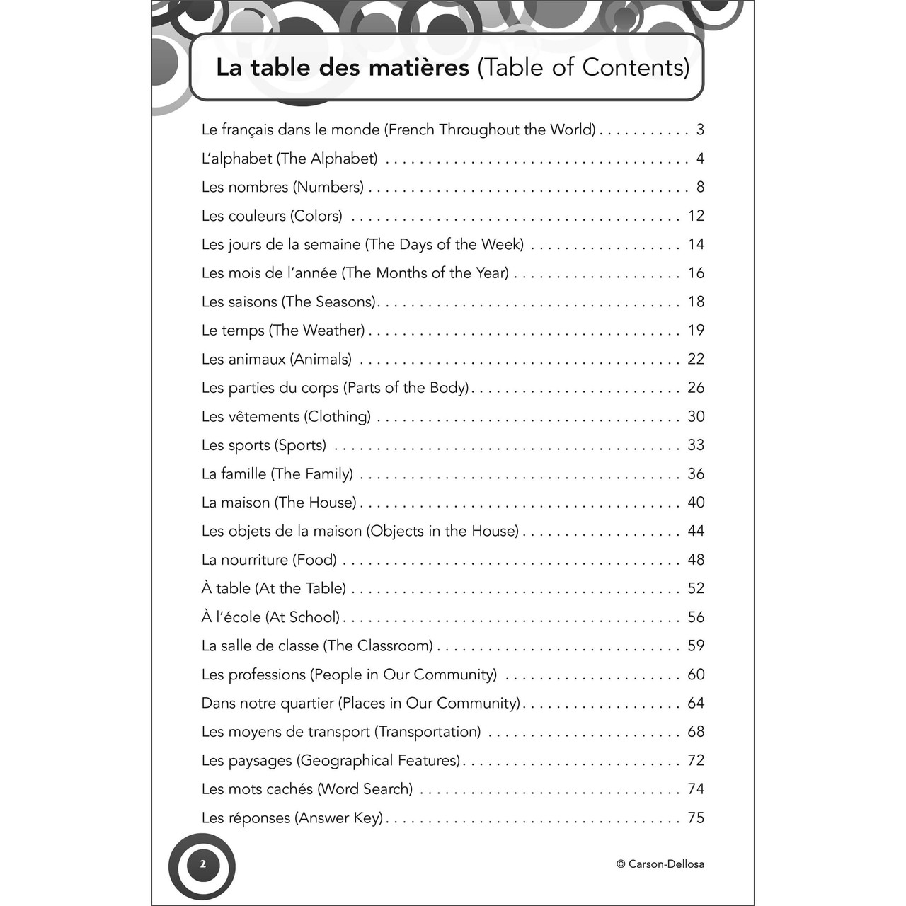 Grade K-5 French I Workbook Paperback