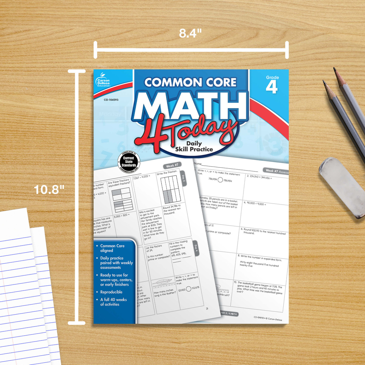 Grade 4 Common Core Math 4 Today Workbook Paperback