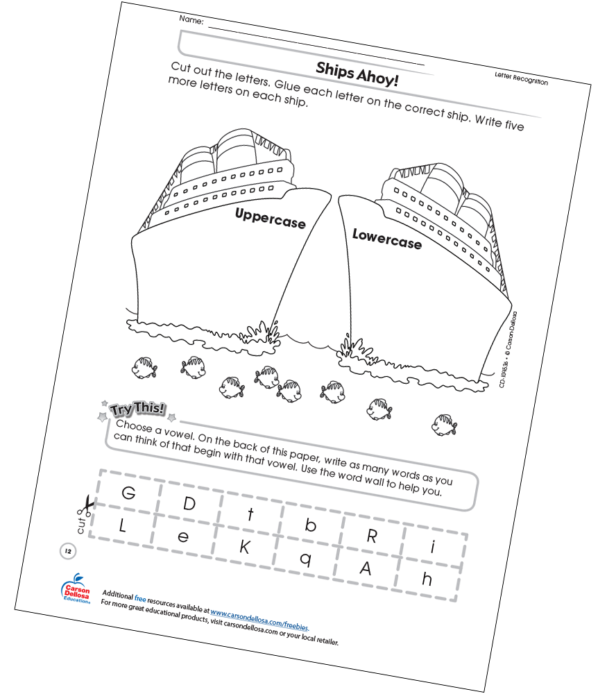 Ships Ahoy! Free Printable | Carson Dellosa