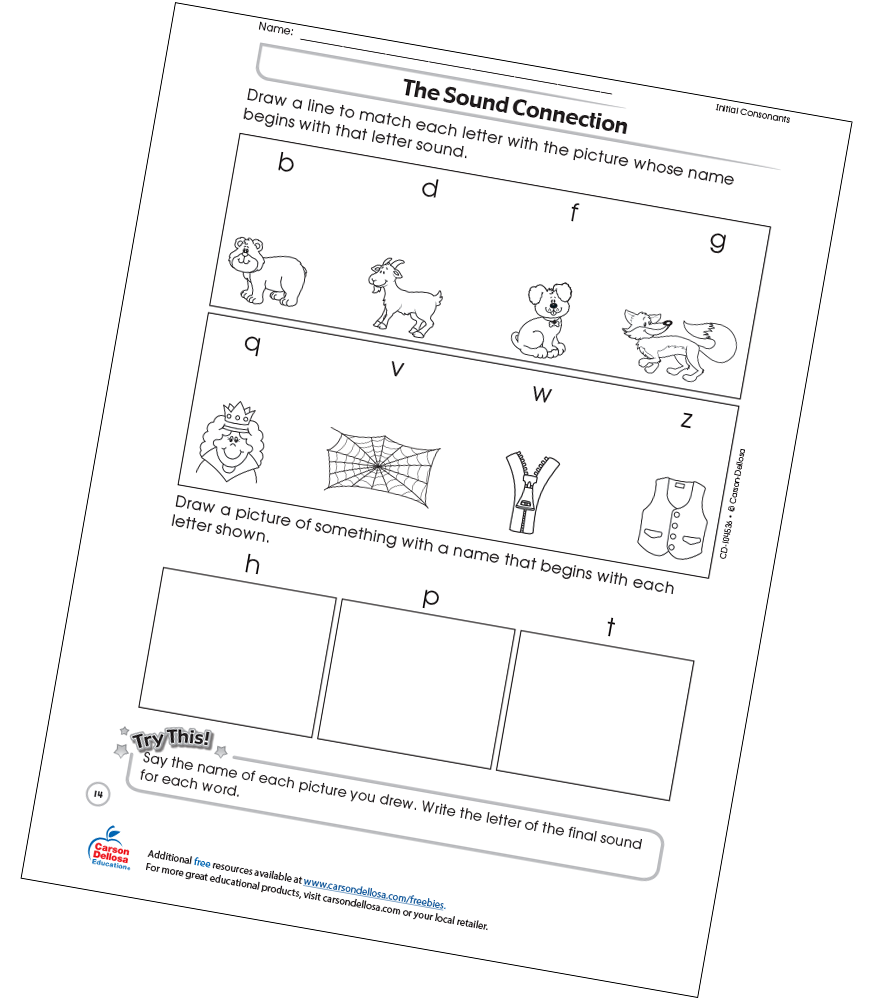 The Sound Connection Free Activity | Carson Dellosa