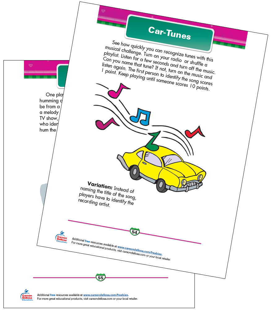 Car-Tunes Free Printable | Carson Dellosa