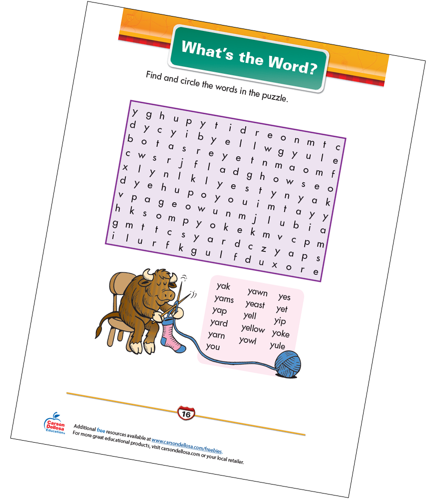 What's the Word? Free Printable | Carson Dellosa