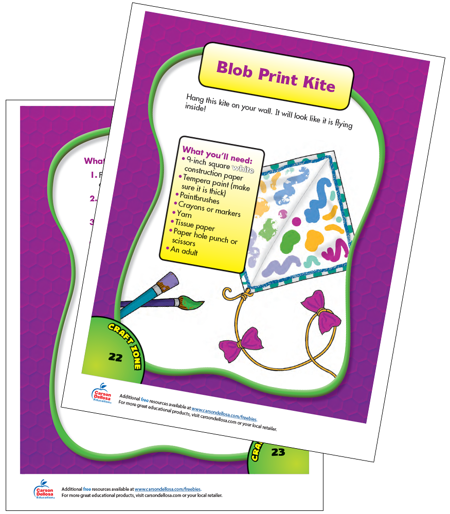 Blob Print Kite Free Printable | Carson Dellosa