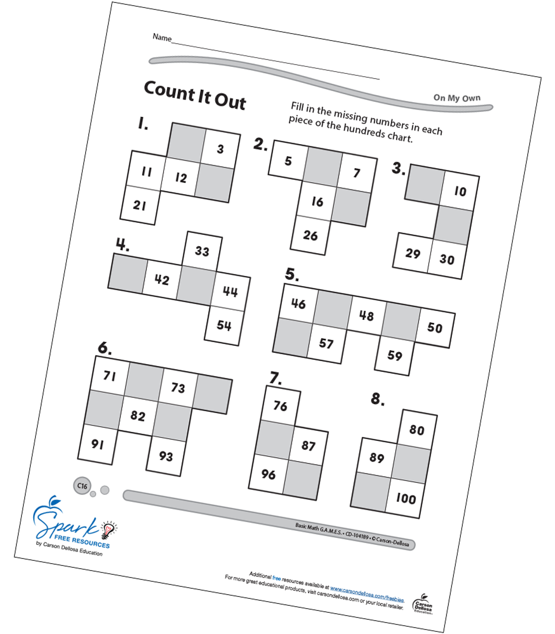 Count It Out Free Printable | Carson Dellosa