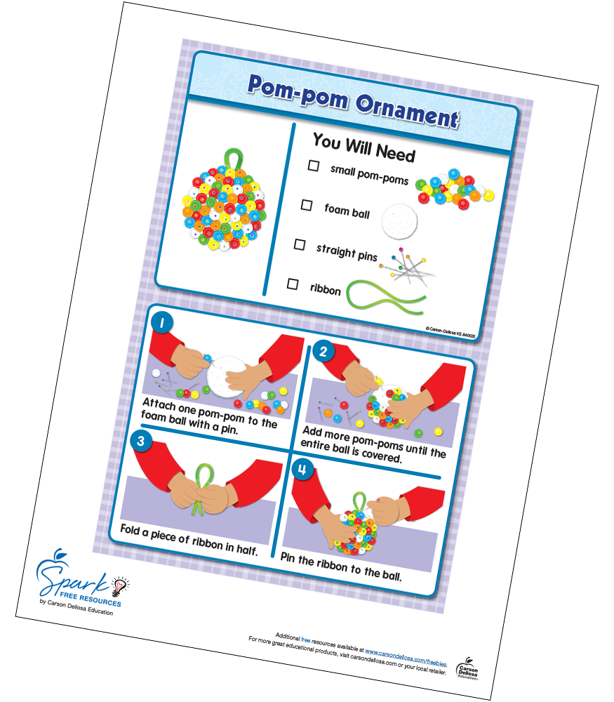 Pom-pom Ornament Free Craft | Carson Dellosa