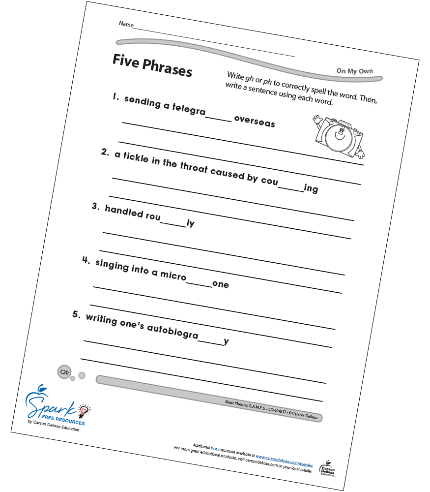 Five Phrases Free Printable | Carson Dellosa