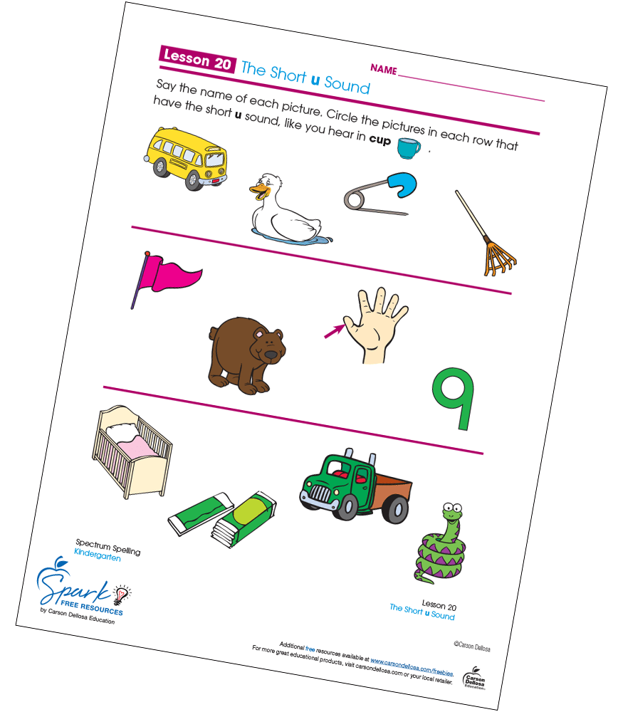 Spectrum Spelling Kindergarten Free Sample | Carson Dellosa