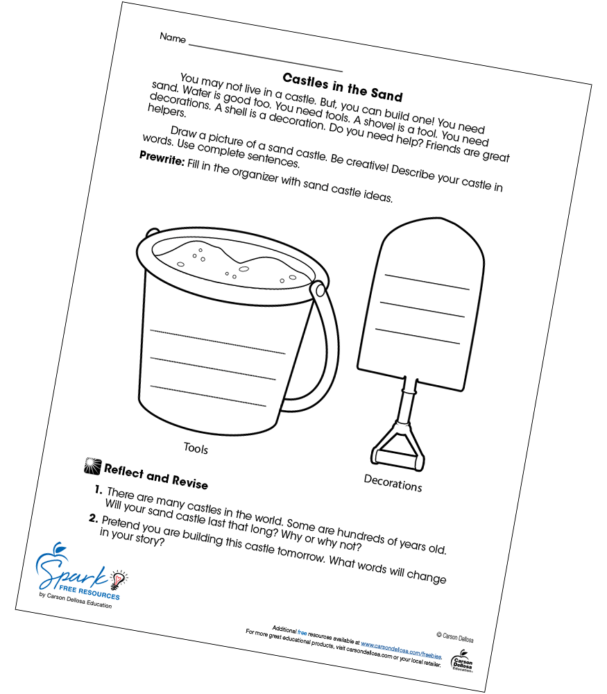 Evidence-Based Writing: Castles in the Sand Free Printable | Carson Dellosa
