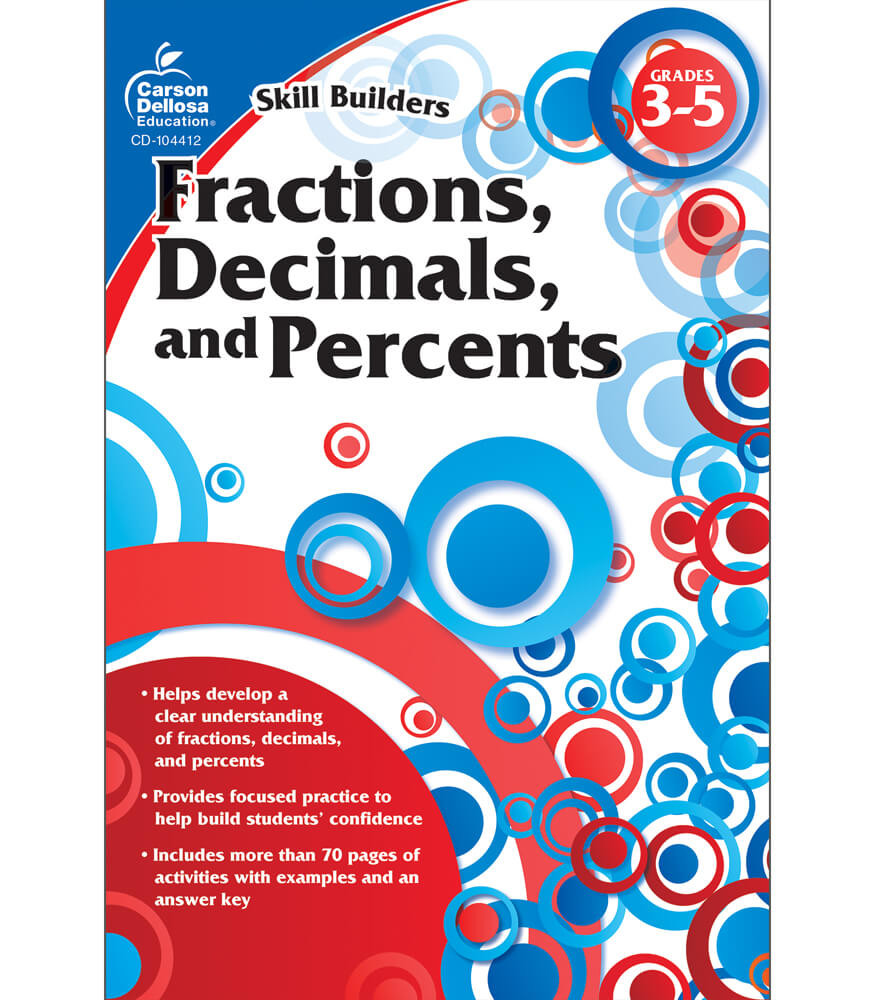 Fractions, Decimals, and Percents Workbook Grade 3-5 eBook
