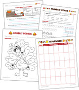 November Monthly Printable Collection Grade K