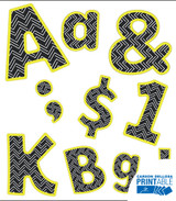 Black & White with Yellow Trim Combo Pack Printable Bulletin Board Letters