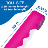 65' Hot Pink Rolled Scalloped Bulletin Board Borders
